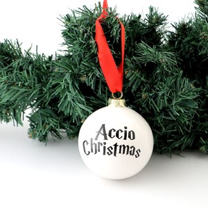 Accio Christmas, Ceramic Christmas Ornament, Handmade, Gift for Reader ...