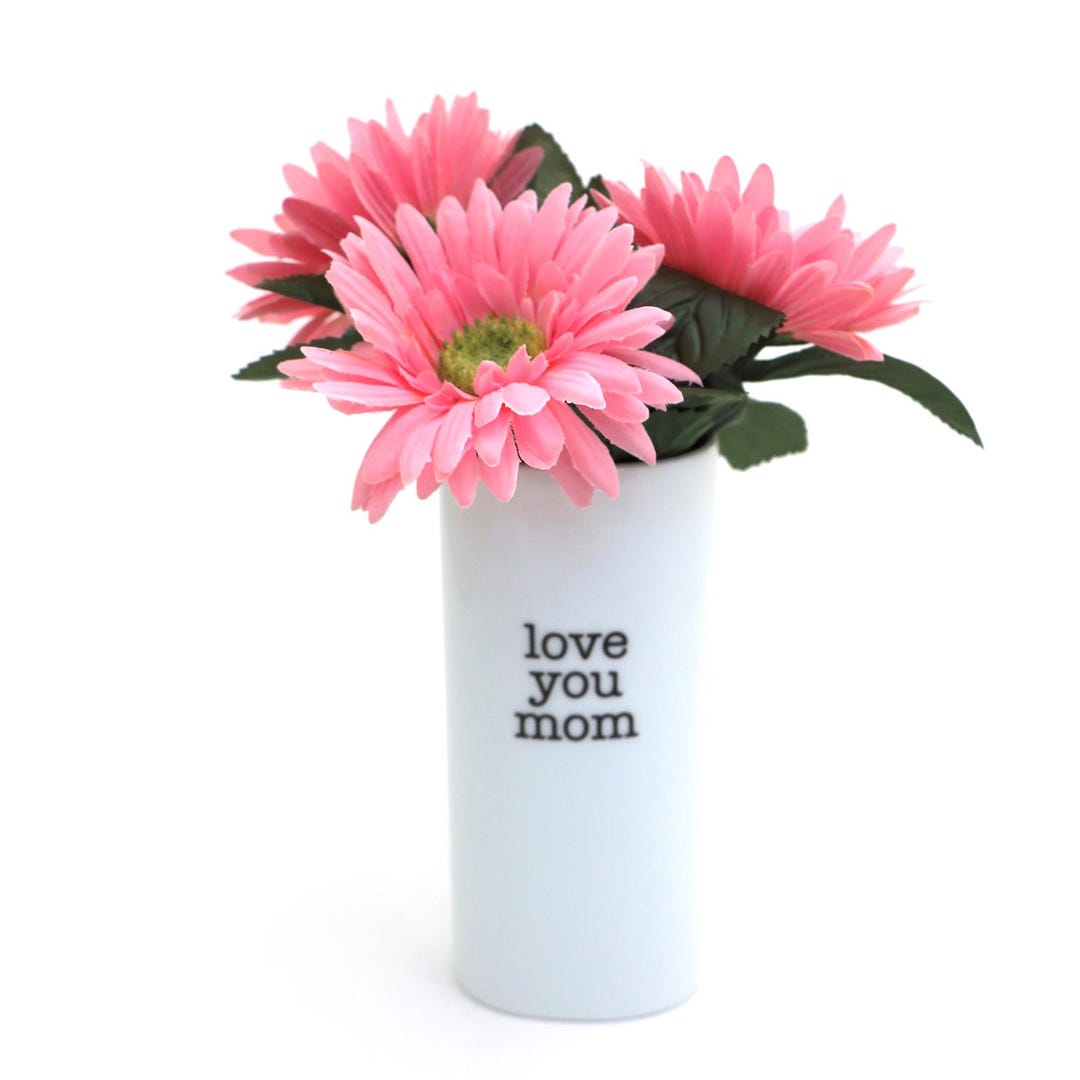 Love You Mom Vase, 6 Inch Oval Bud Vase, Mother's Day Gift - Etsy