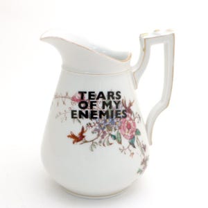 Upcycled Vintage Ceramic Pitcher, Tears of My Enemies, Vase, Antique ...