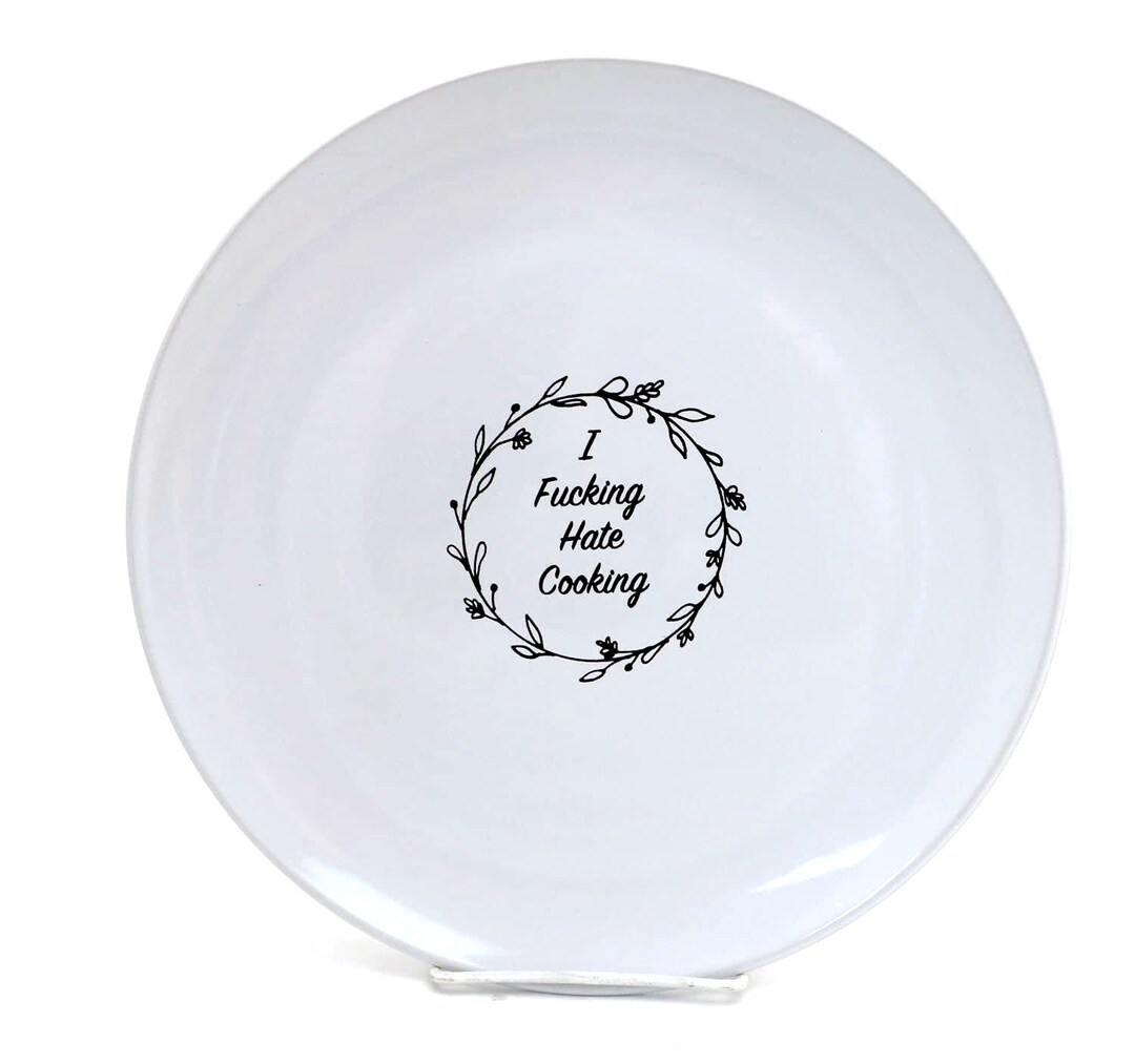 Funny Plate, I Hate Cooking, Stoneware Platter, Mature Language, Gift ...