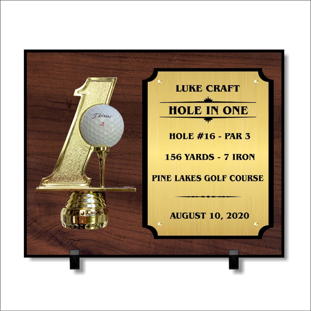 Personalized Hole in One Golf Plaque, Engraved Golf Gift - Etsy