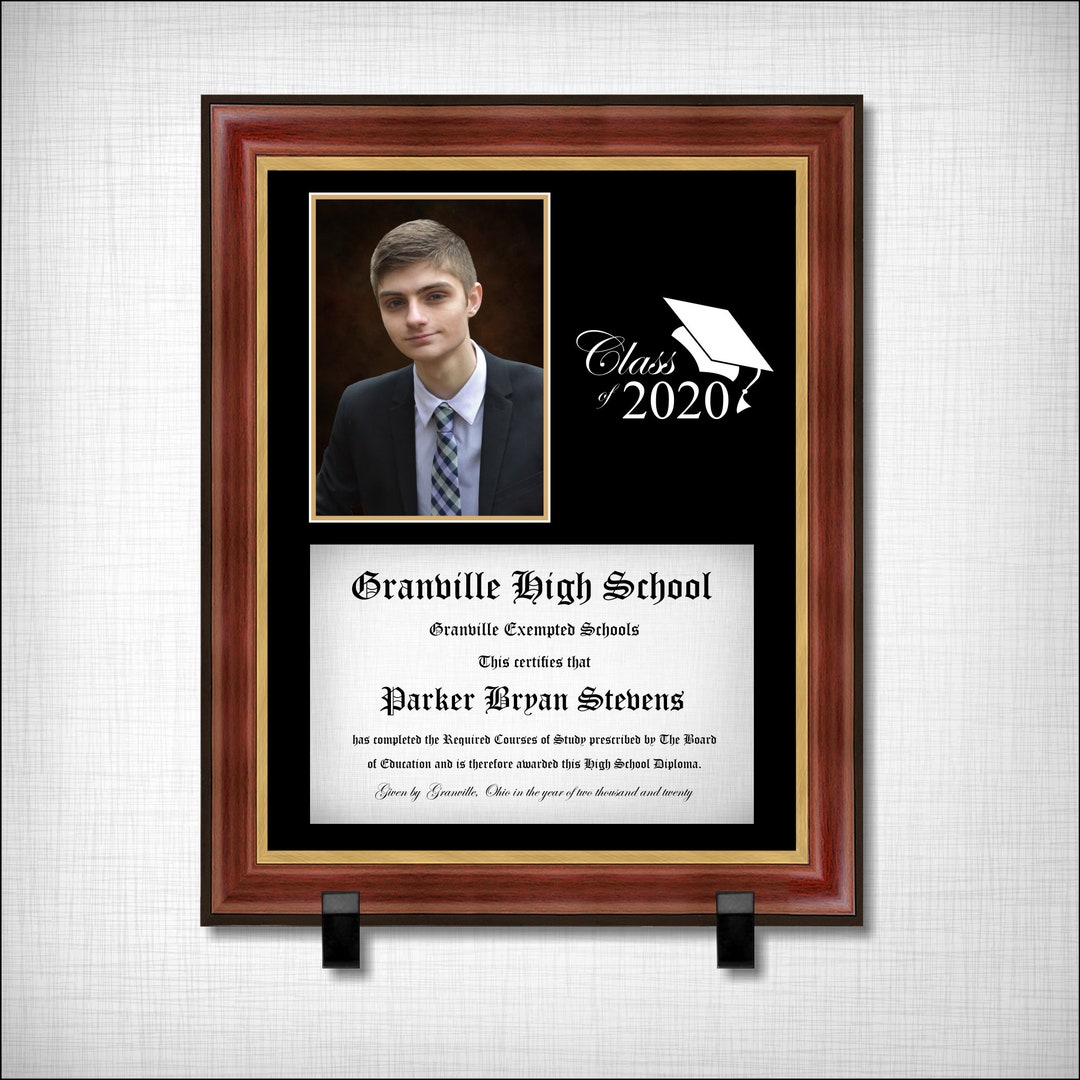 Graduation Gift, Graduation Plaque, Class of 2020, Diploma Plaque ...