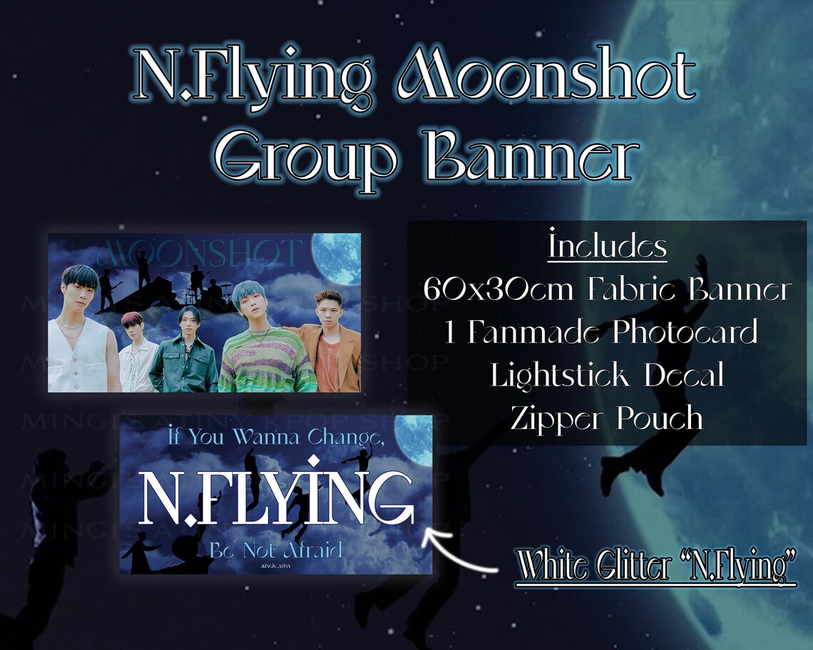 N. Flying Group Moonshot Inspired Fabric Slogan Banner Cheering Kit for ...