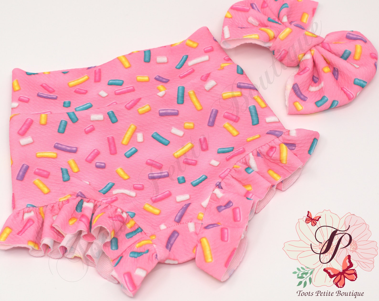 Sweet One Birthday Ruffle Bummies Outfit Donut Pink With - Etsy