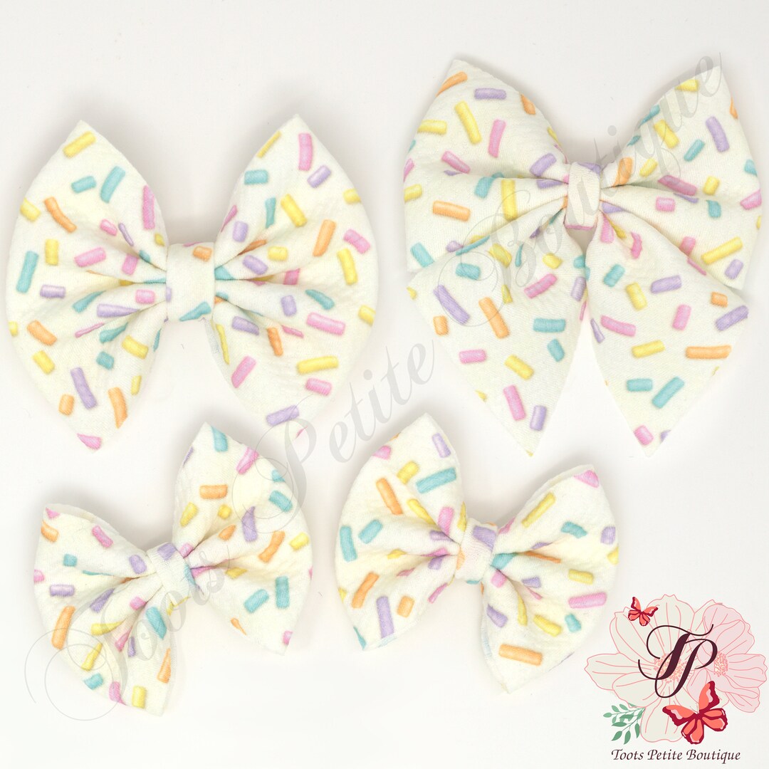 Sweet One Birthday Hair Bows Cream With Sprinkles Clip or Nylon Band - Etsy