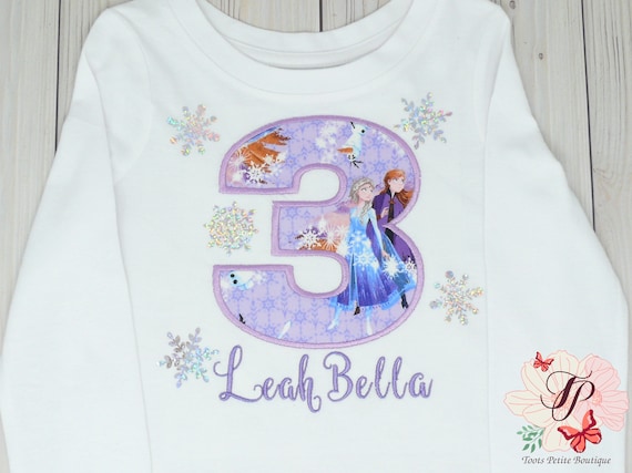 Embroidered Birthday Princess Shirt Personalized Custom Long | Etsy