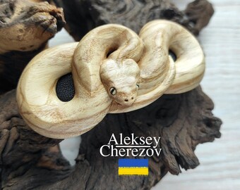Wooden Barrette Snake , Wood Carved Hair Clips, Hairgrips, Hair Jewelry ...