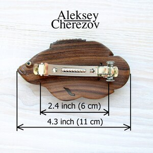 Gift for Pisces. Wooden Barrette Fish. Carved Hair Clips. Astronotus ...