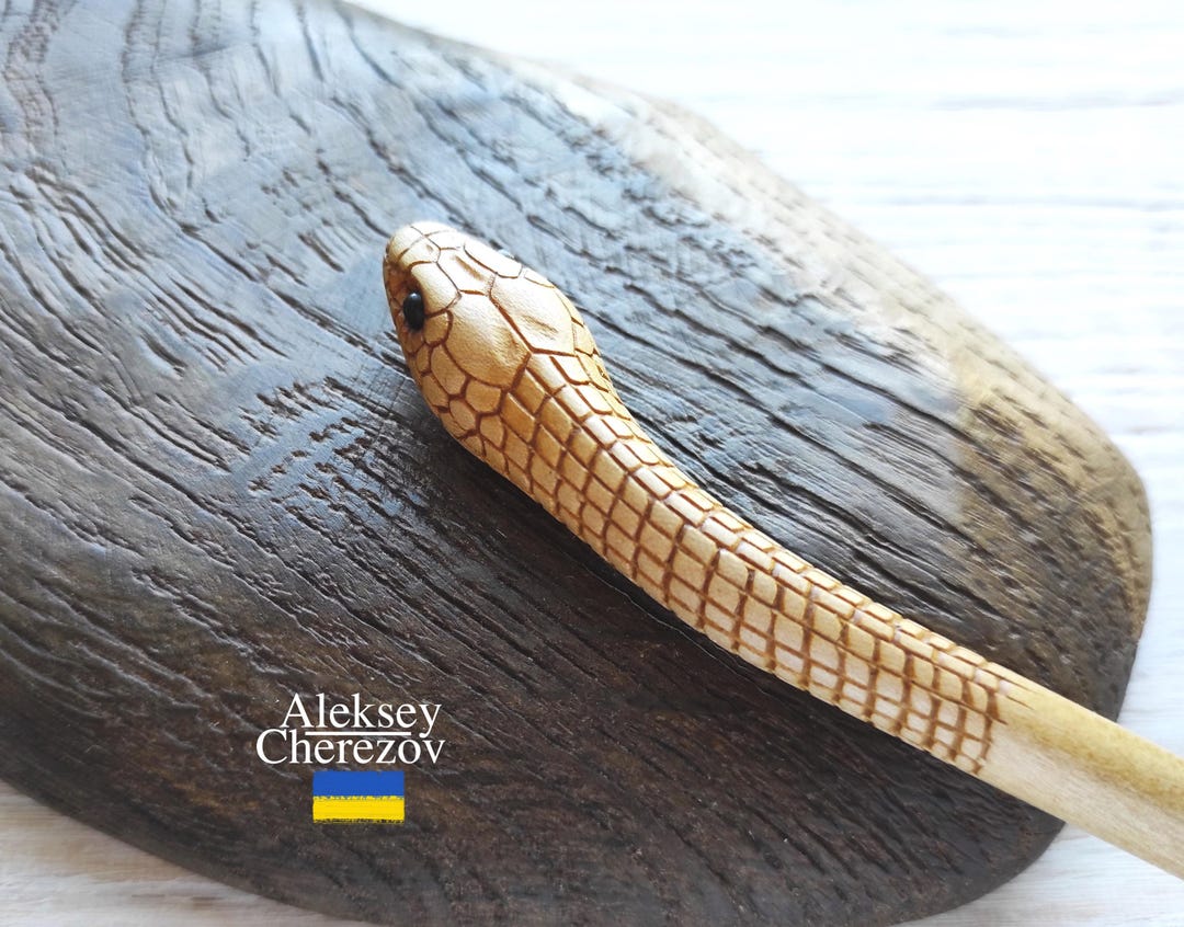 Wooden Hair Stick Snake,wooden Hair Pin Serpent, Gift for a Girl, Hair ...
