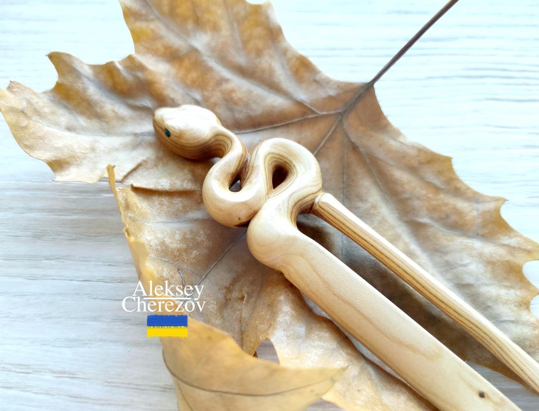 Snake. Wooden Hair Fork. - Etsy