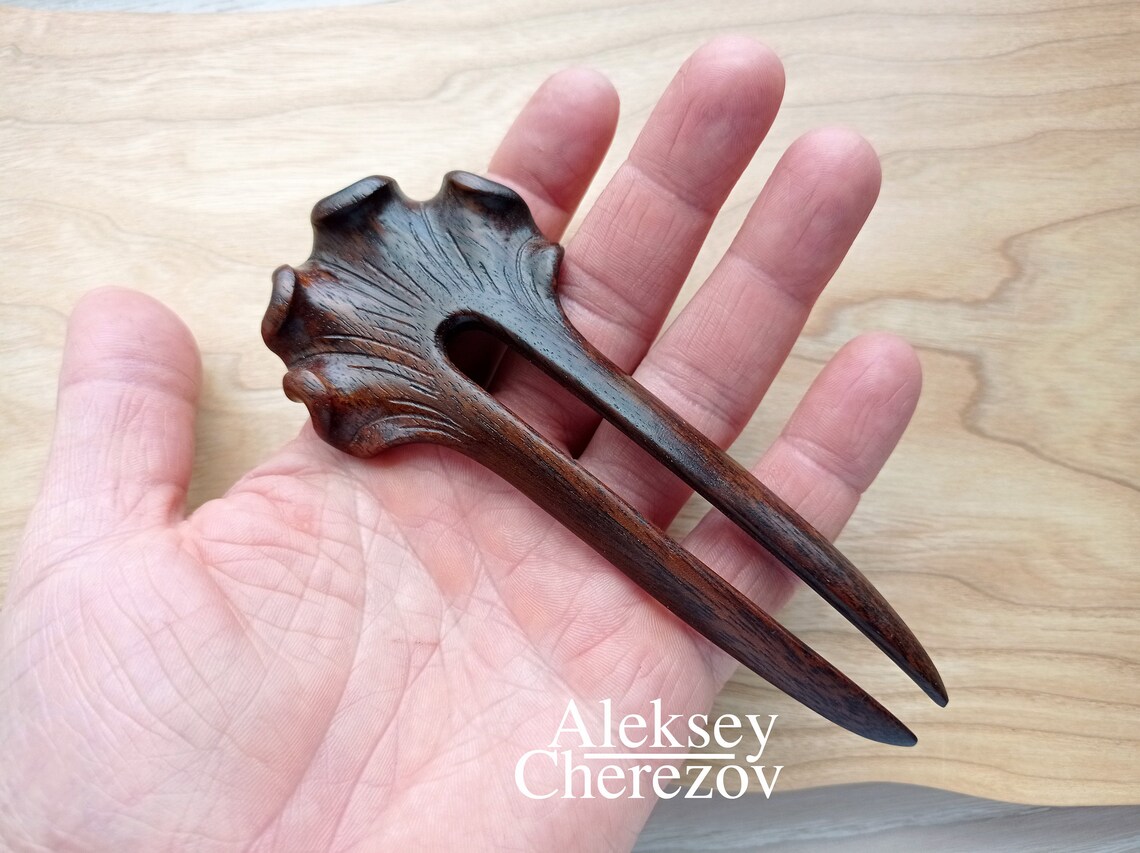 Carved Wooden Hair Fork Hair Accessoriesdelicate Wooden - Etsy
