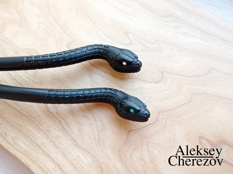 Snake Hair Stick Wooden Hair Pin Serpent Ukraine Sellers - Etsy
