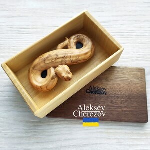 Python, Wooden Barrette Snake, Wood Carved Hair Clips, Hairgrips, Hair ...