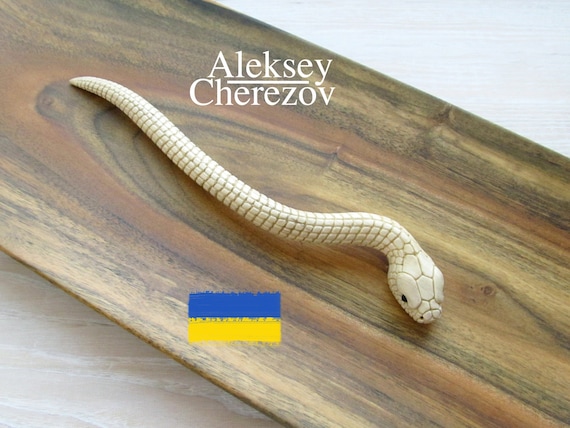 Snake Hair Stick Wooden Hair Pin Serpent Gift for a Girl - Etsy