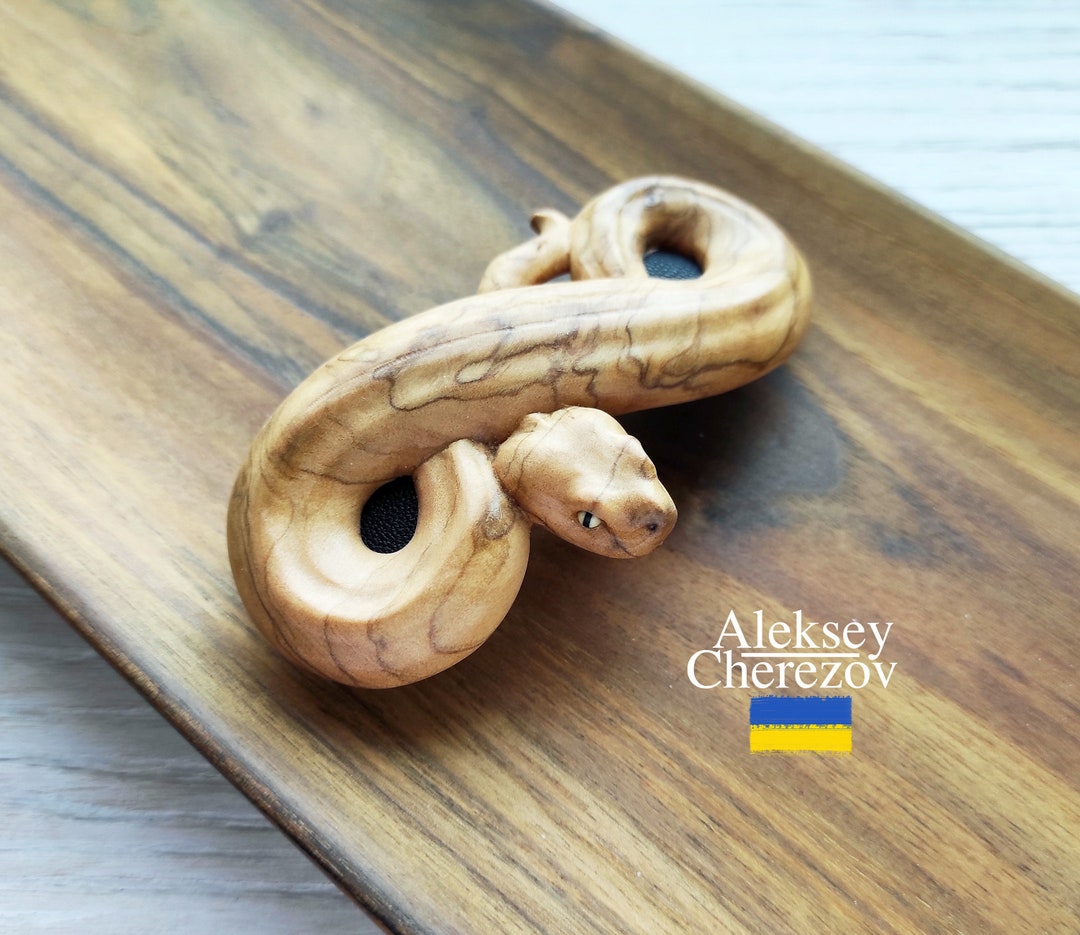 Python, Wooden Barrette Snake, Wood Carved Hair Clips, Hairgrips, Hair ...