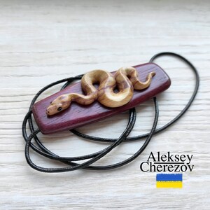 Snake, Wooden Snake Pendant, Wood Carved Pendant, Pendant,wooden ...