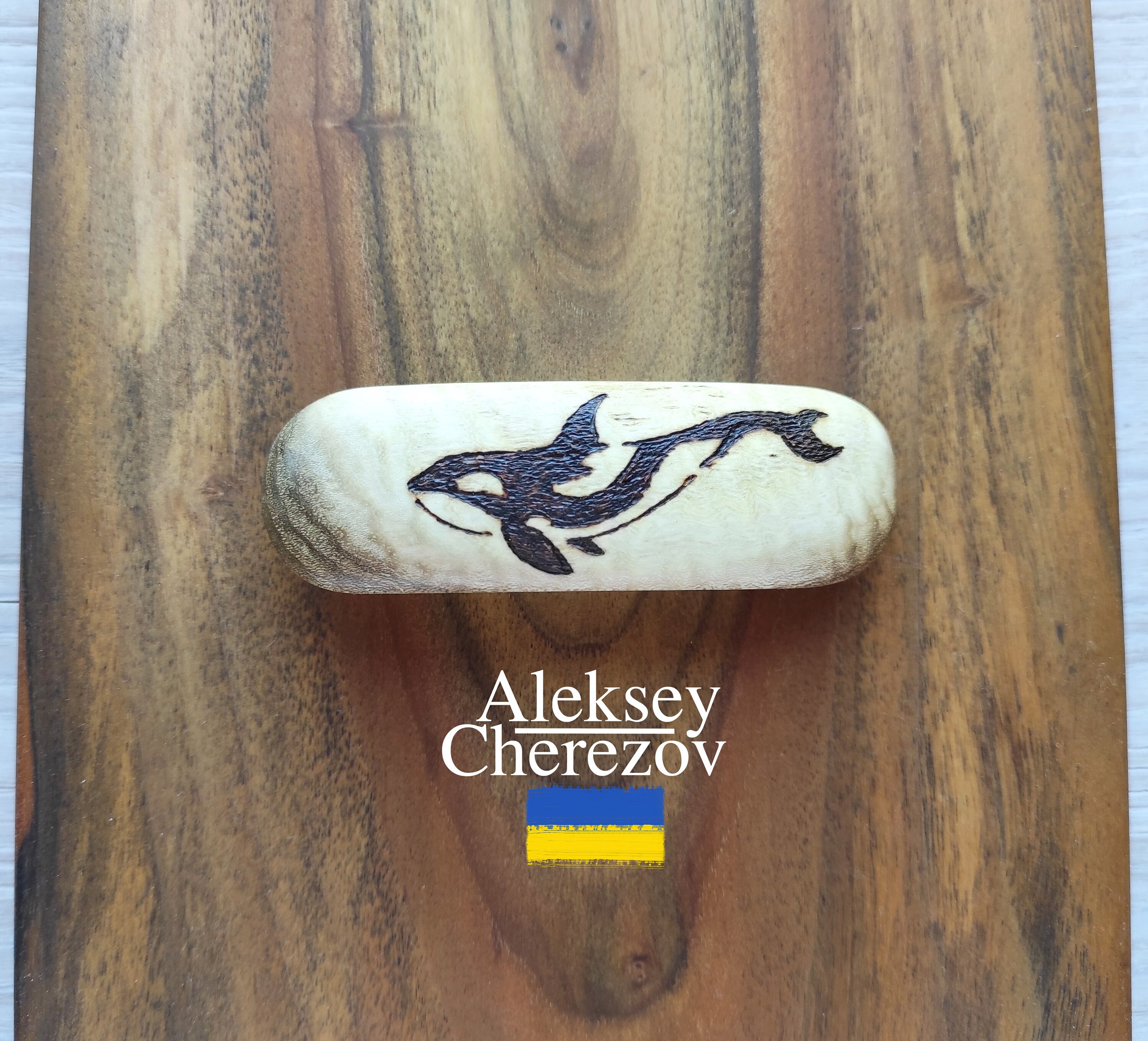 Orca Killer Whale Wooden Barrette Hair Clip Woodburning - Etsy