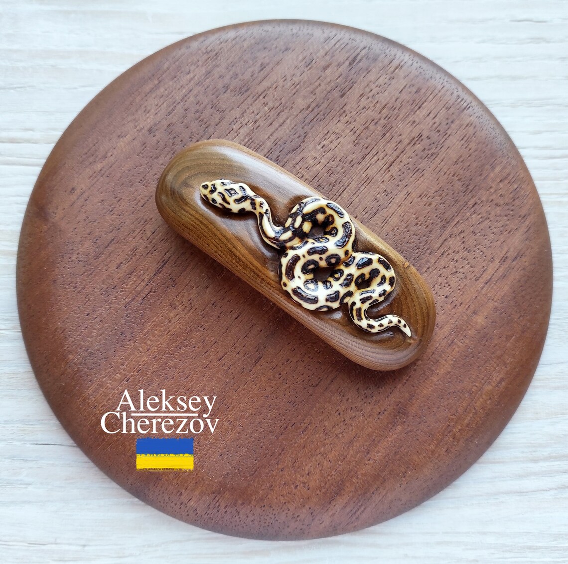 Snake 4 Wooden Barrette Snake Wood Carved Hair Clips - Etsy