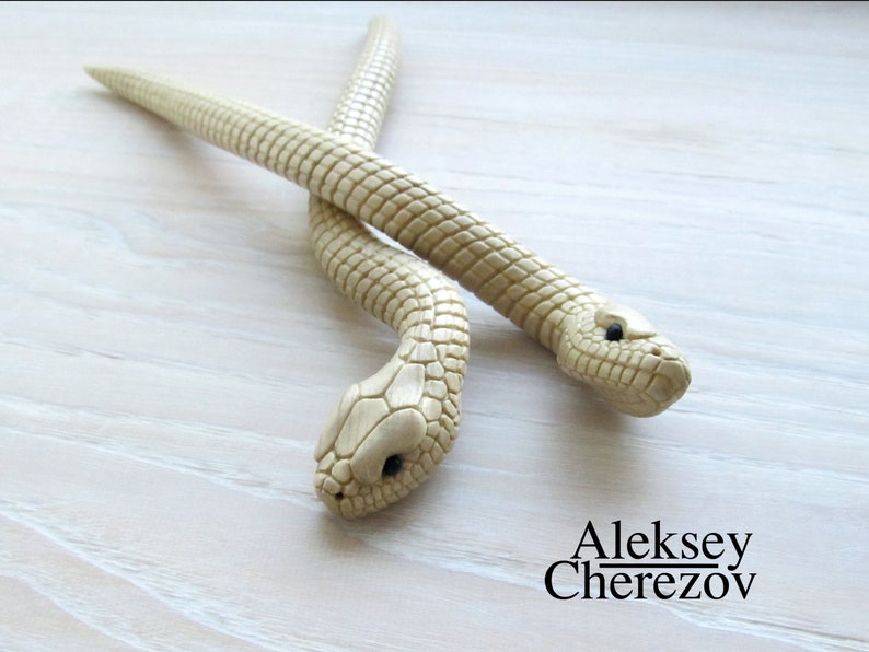 Snake Hair Stick Wooden Hair Pin Serpent Gift for a Girl - Etsy