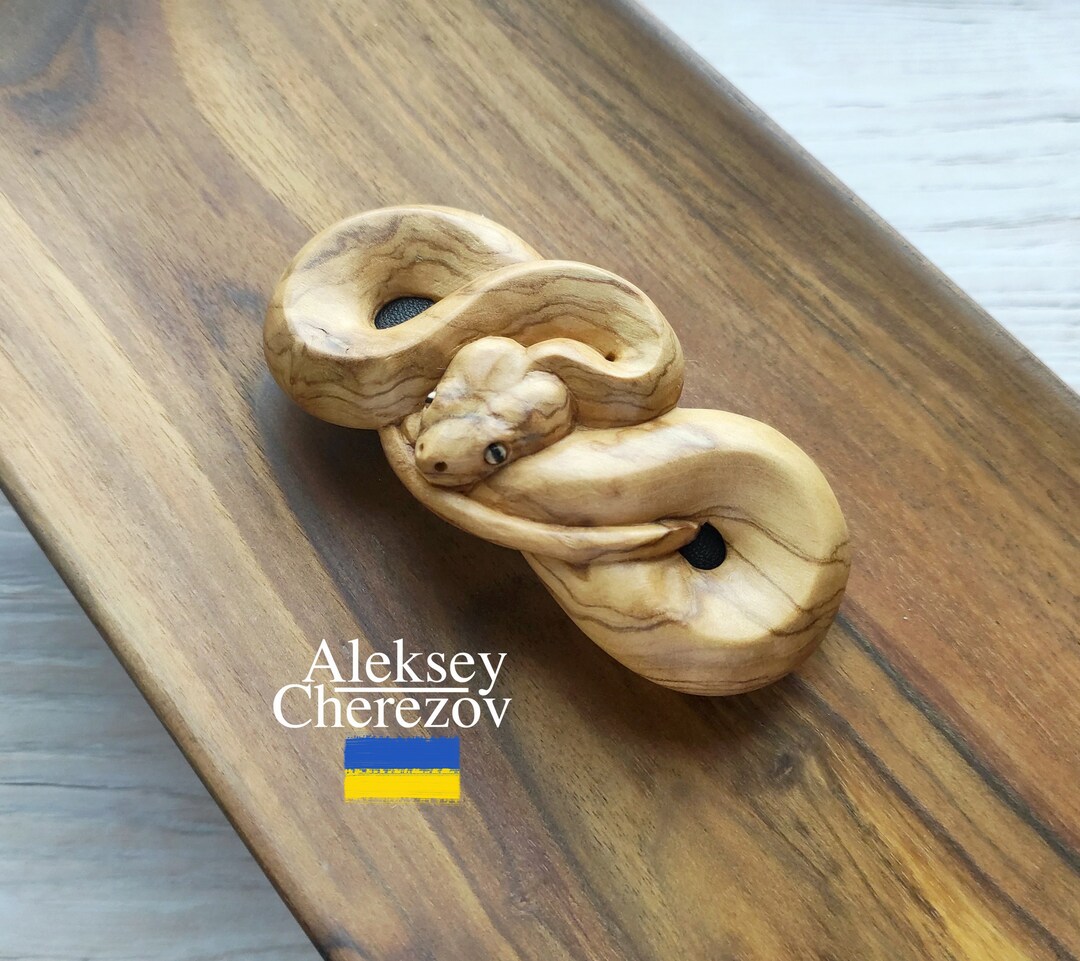Wooden Barrette Snake , Wood Carved Hair Clips, Hairgrips, Hair Jewelry ...