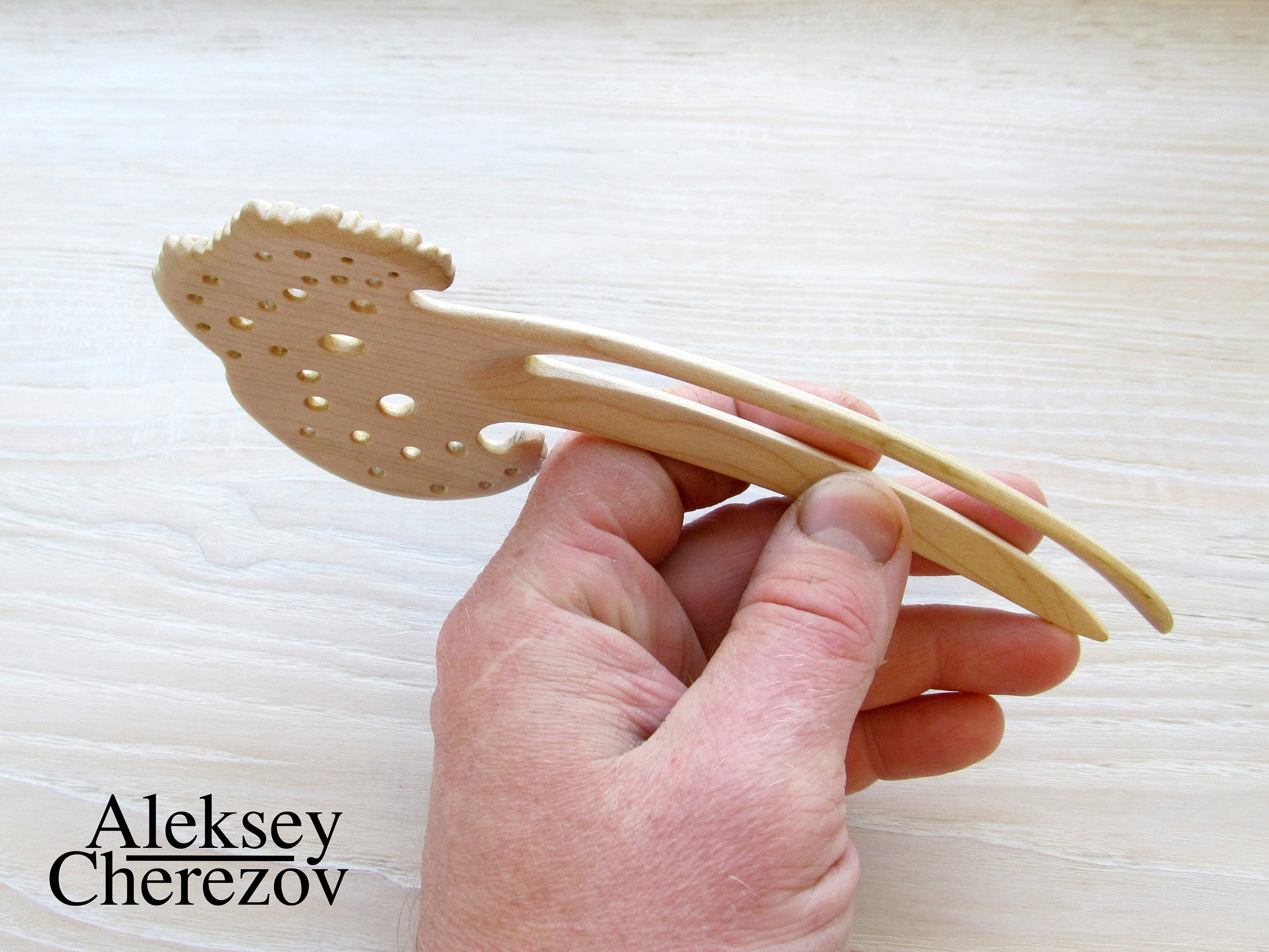 Delicate wooden hair pin Carved wooden bun holder Hair | Etsy