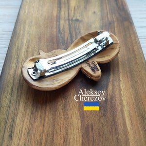 Python, Wooden Barrette Snake, Wood Carved Hair Clips, Hairgrips, Hair ...