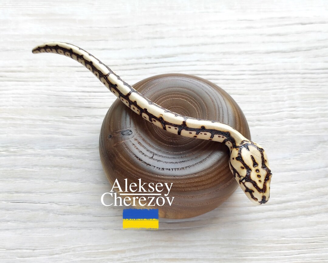 Python Hair Stick, Wooden Hair Pin Serpent, Gift for a Girl, Hair ...