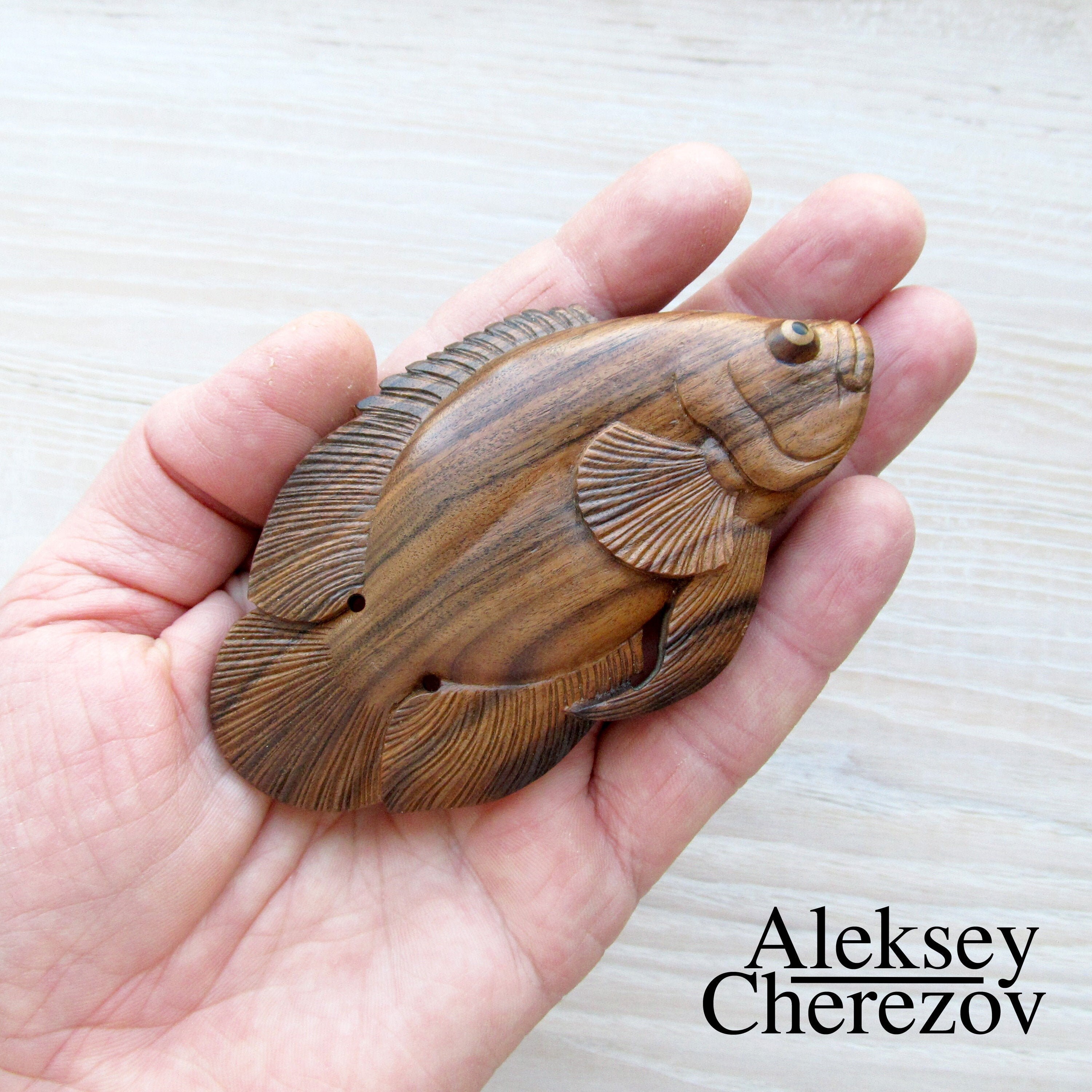 Gift for Pisces. Wooden Barrette Fish. Carved Hair Clips. Astronotus ...