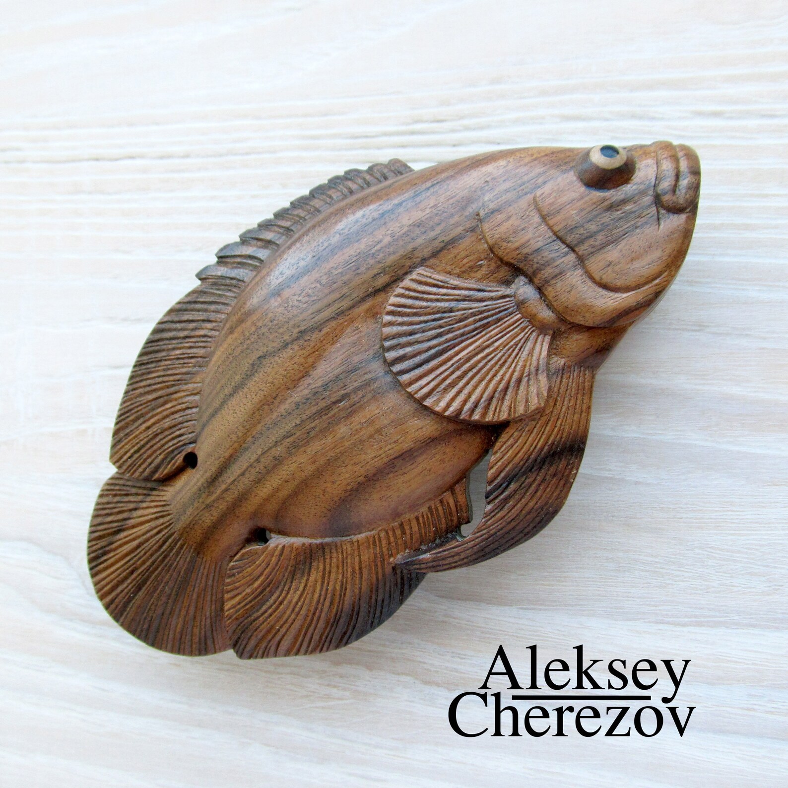 Gift for Pisces. Wooden Barrette Fish. Carved Hair Clips. Astronotus ...