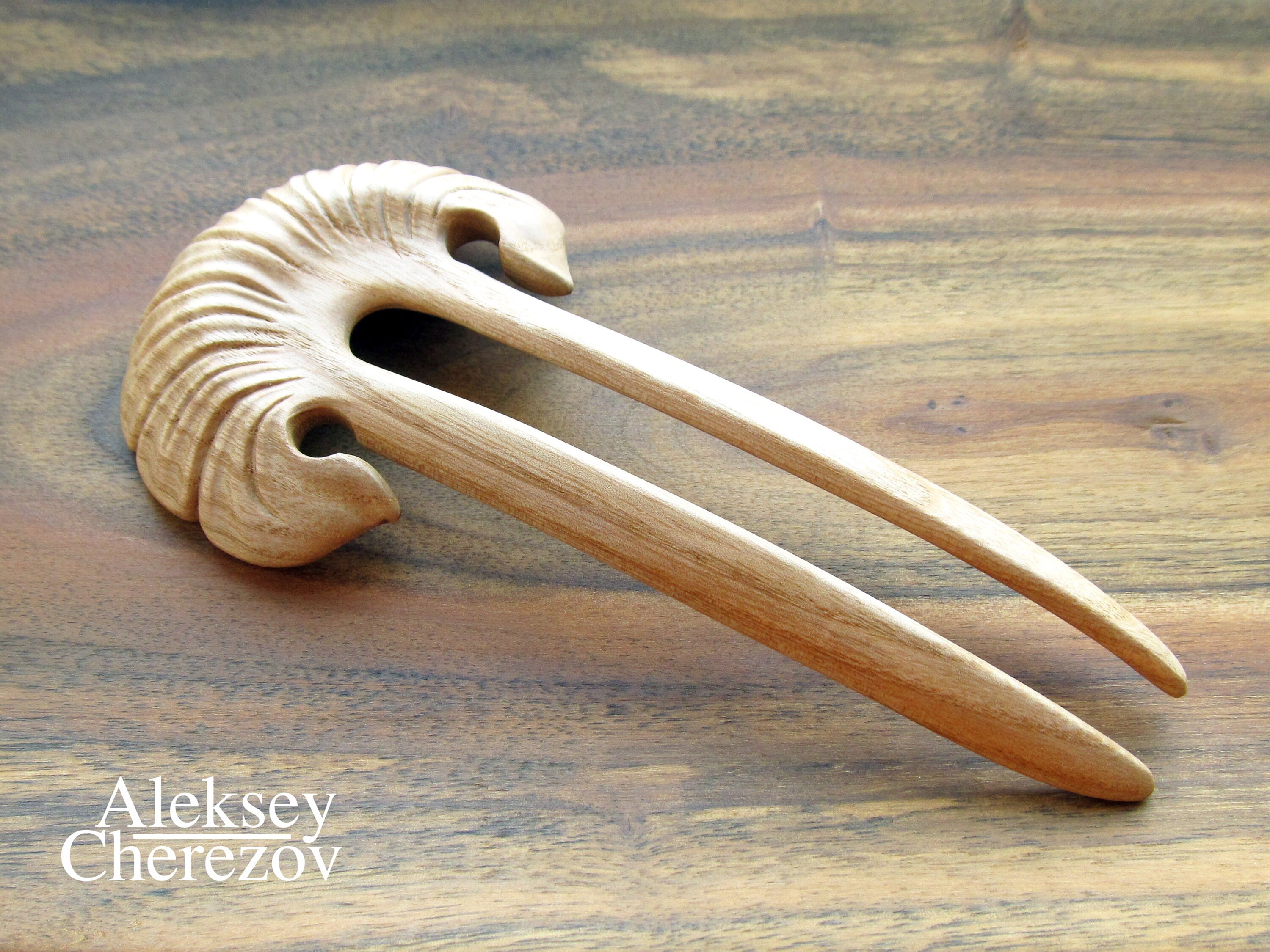 Wooden Hair Fork. Delicate Carved Hair Pin, Bun Holder. Gift for Women ...