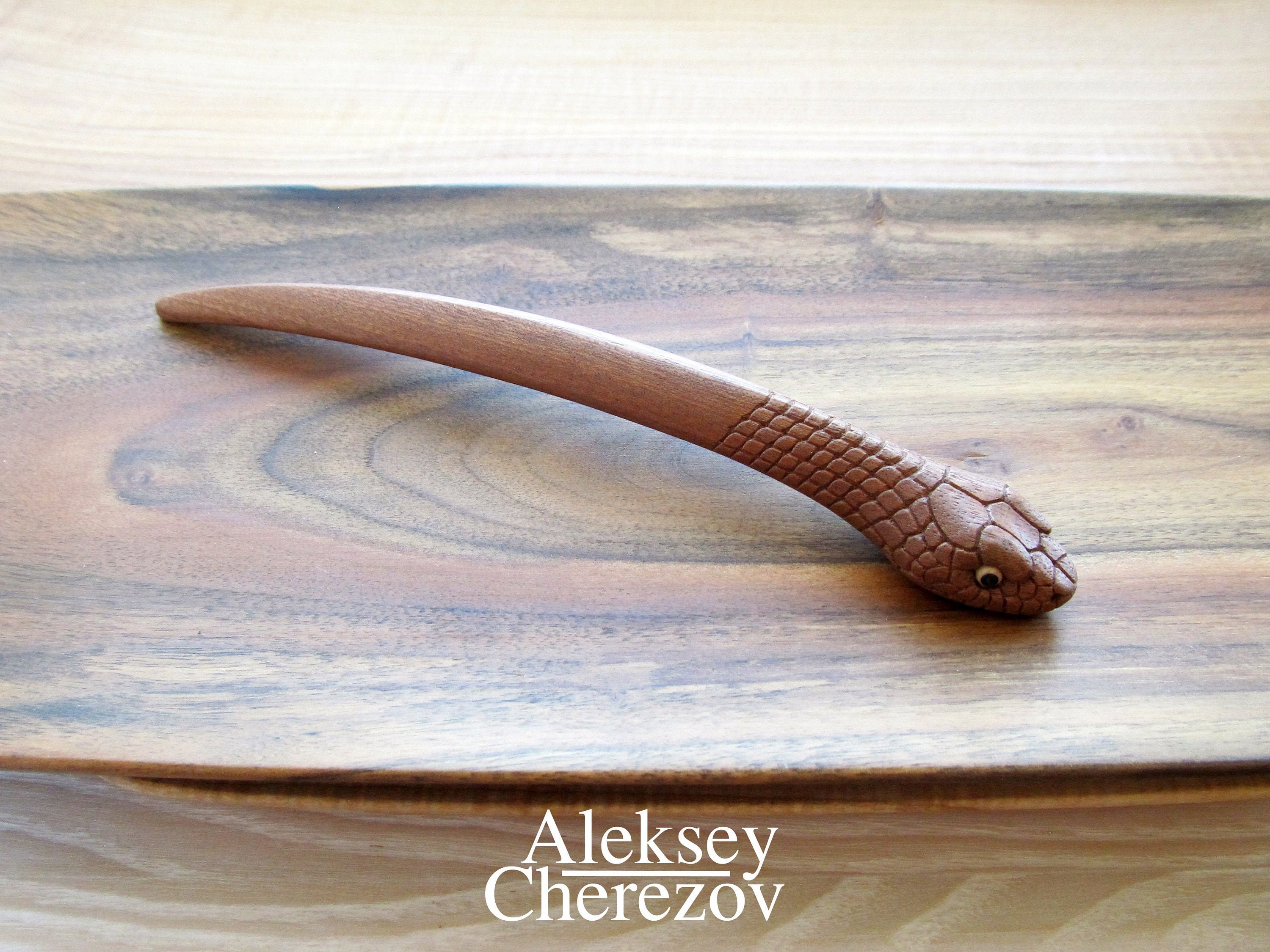 Snake hair stick Carved hair pin wooden hair chopsticks | Etsy