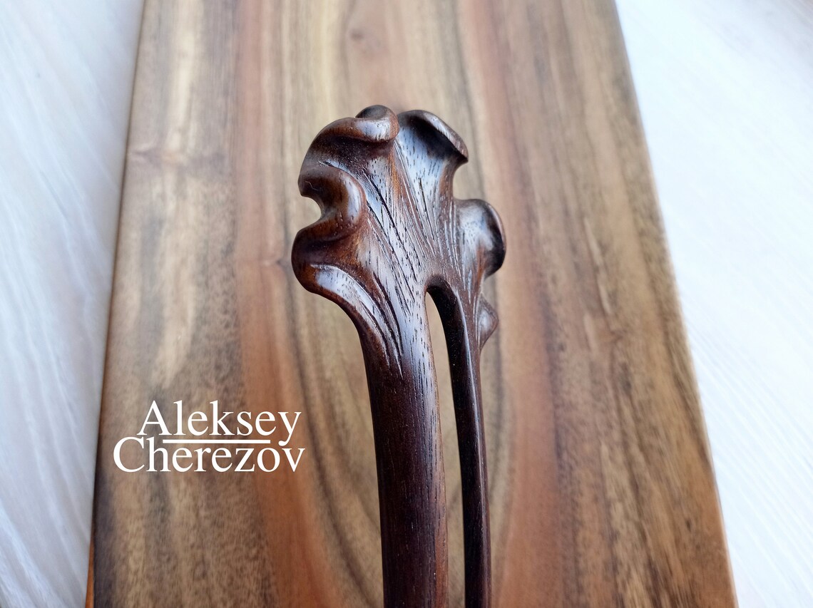 Carved Wooden Hair Fork Hair Accessoriesdelicate Wooden - Etsy