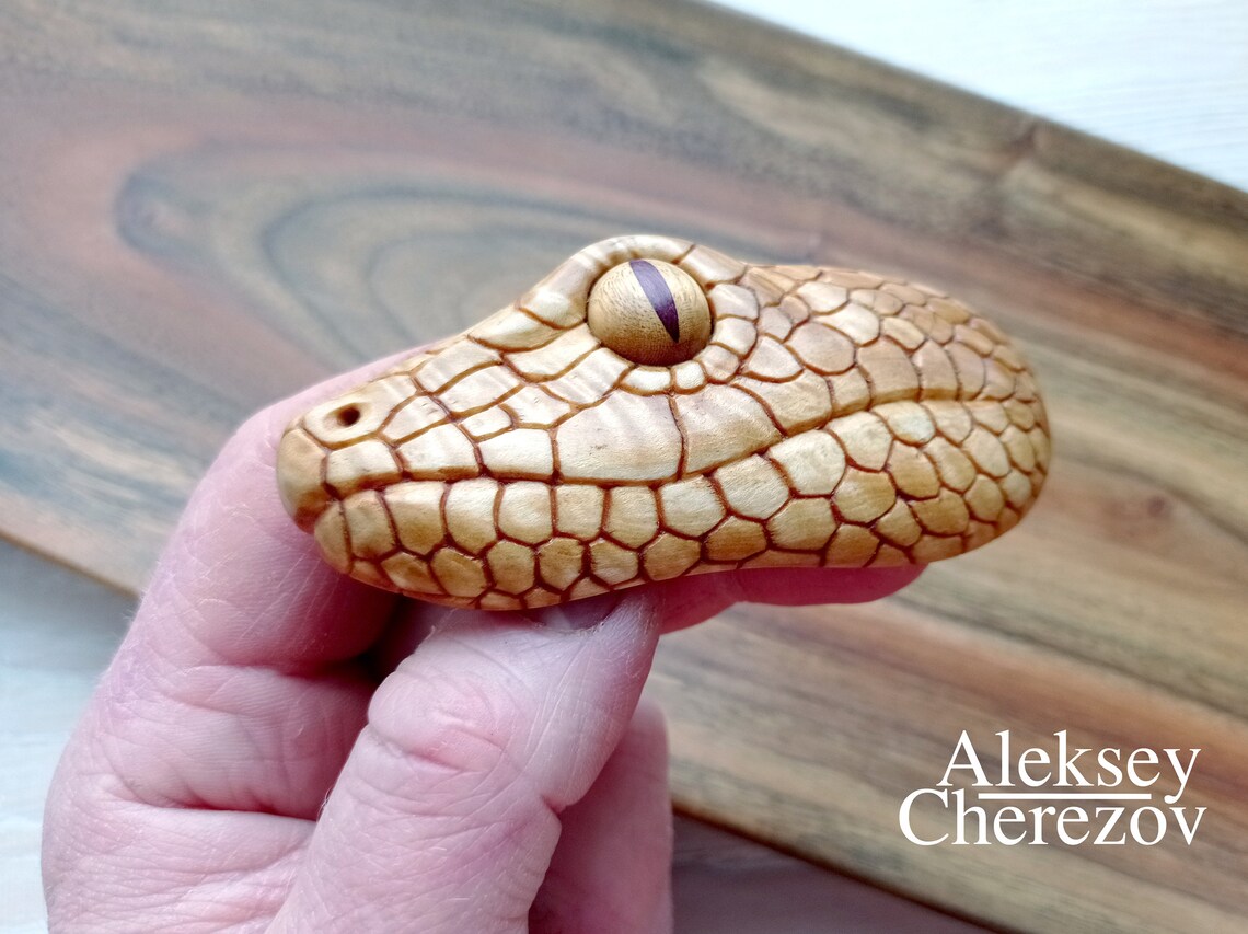 Wooden barrette snake head wood carved hair clips Hairgrips | Etsy