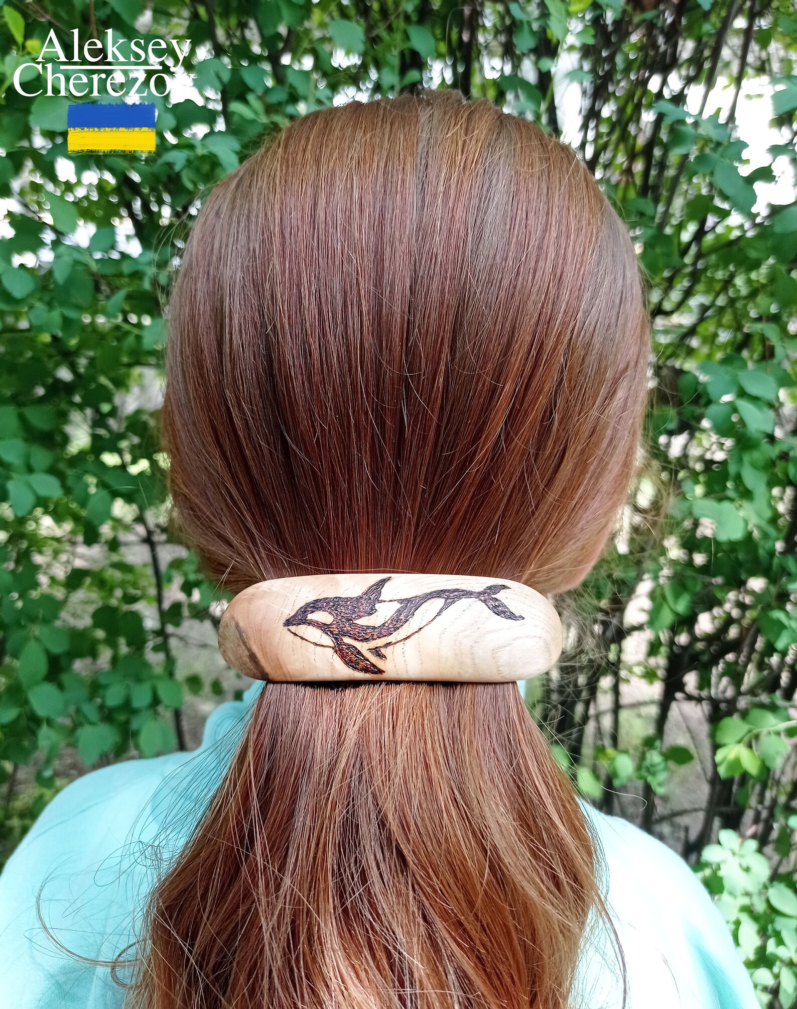Orca, Killer Whale, Wooden Barrette, Hair Clip, Woodburning, Hairgrips ...