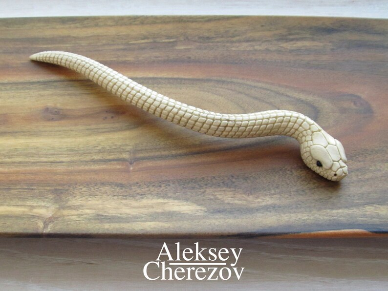 Snake Hair Stick Wooden Hair Pin Serpent Gift for a Girl - Etsy