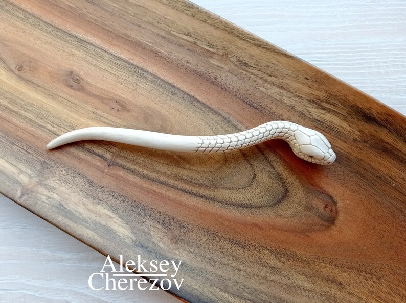 Snake Hair Stick Wooden Hair Pin Serpent Gift for a Girl - Etsy