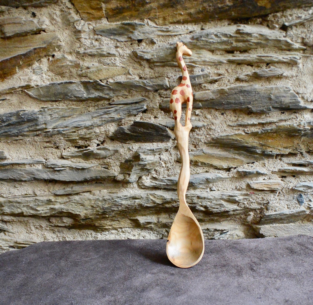 Handmade Giraffe Wooden Spoon, Unique Piece Made of Antiseptic Birch ...