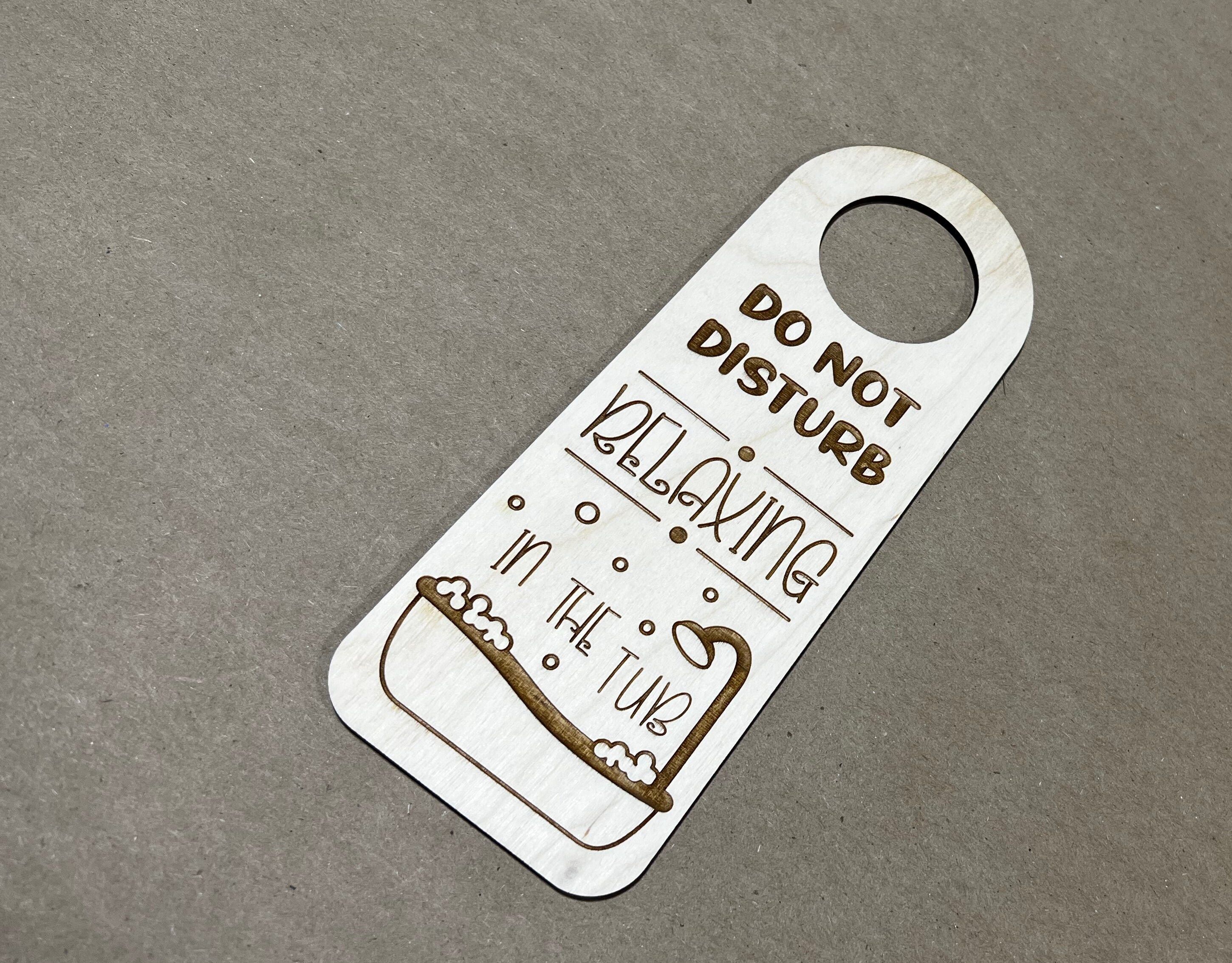 Do Not Disturb Relaxing in the Tub Wooden Door Sign, Door Hanger ...