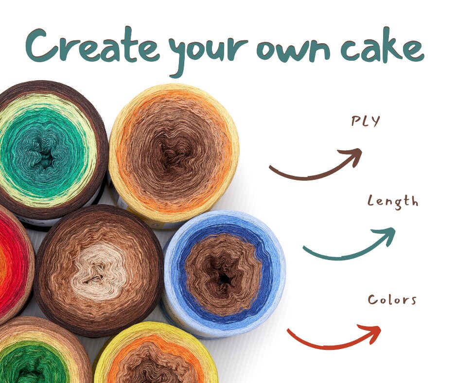 Crochet Knitting Gradient Yarn Cake Customized Product - Etsy