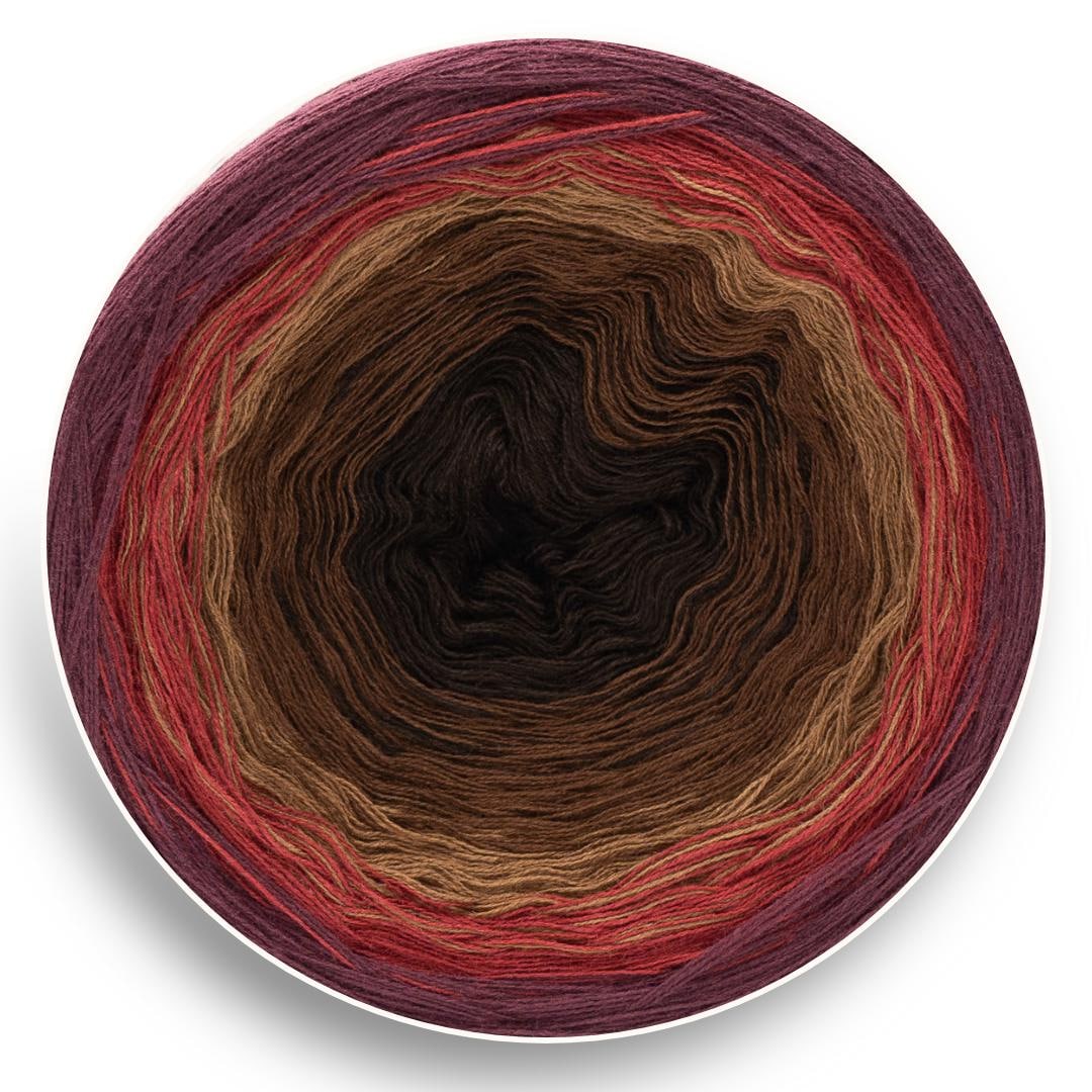 Chocolate Cherry Ombre Yarn Cake: Cotton Acrylic Blend - Etsy