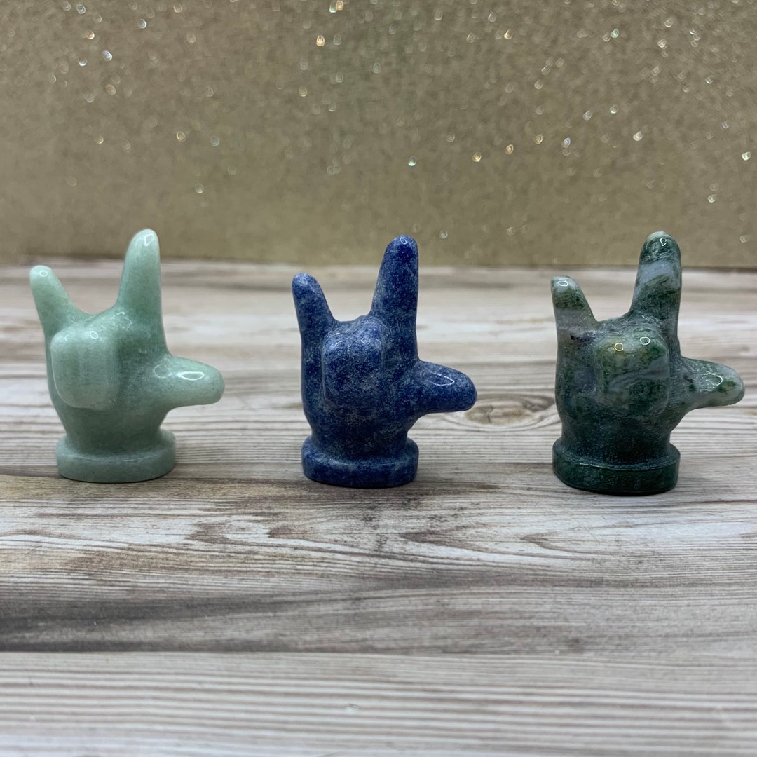 Small I Love You ASL Hands American Sign Language Crystals I Love You ...