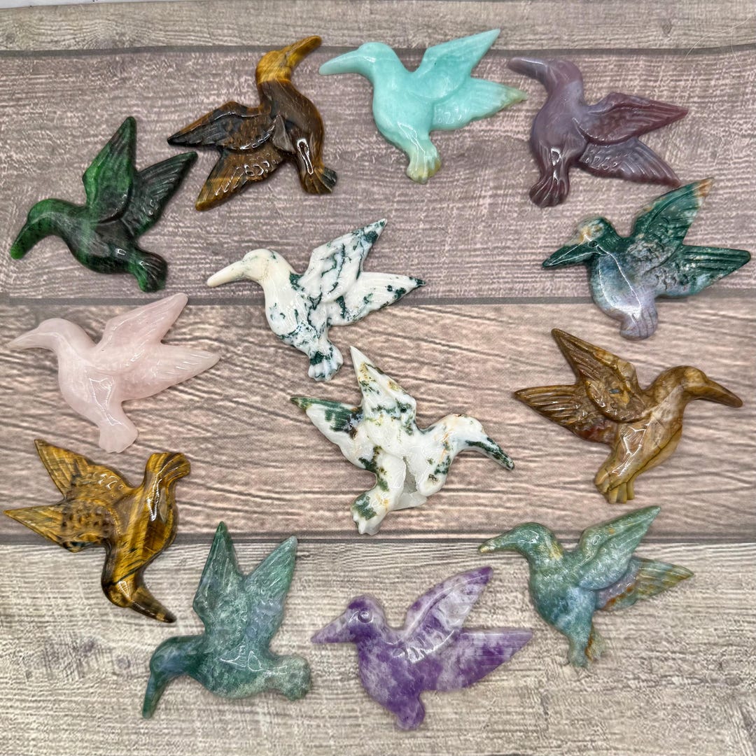 Hummingbird Crystal Carving | Hummingbird Decor | Hummingbird Carving ...