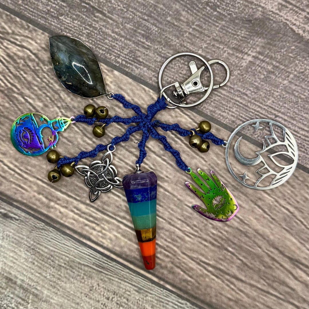 Witch Bells Keychain Keychain for Protection From Spirits Crystals for ...
