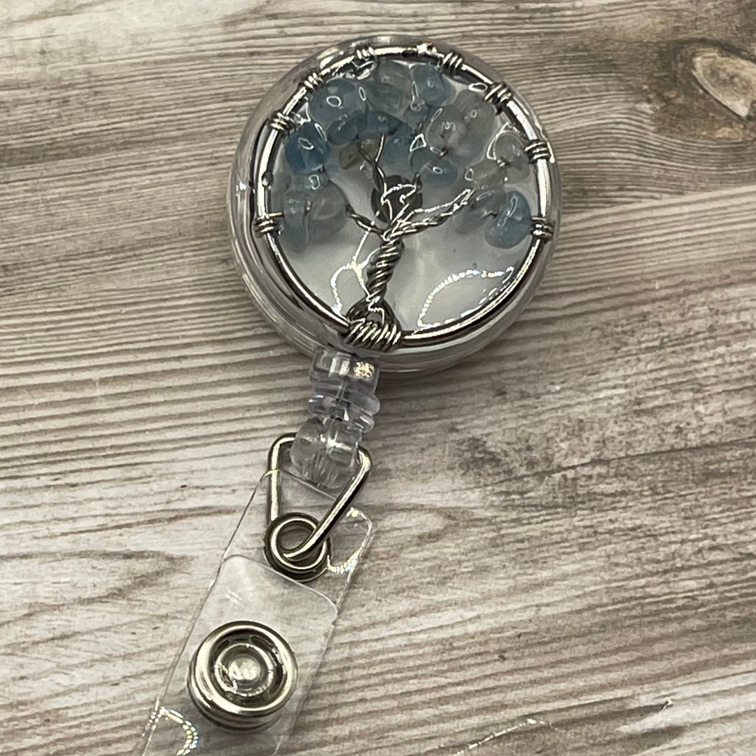 Tree of Life Badge Reel Crystal Badge Holder Uniqu ID Reel Inner Peace ...