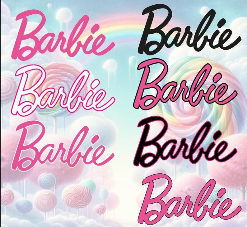 Barbie Font Svg&png Logo Clipart Letters BARBIE Girl Retro Movie Font ...