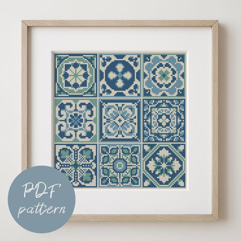 Blue Tile Cross - Etsy UK