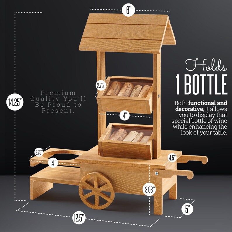 Tabletop Wine Bottle Holder Stand and Cork Display - Etsy