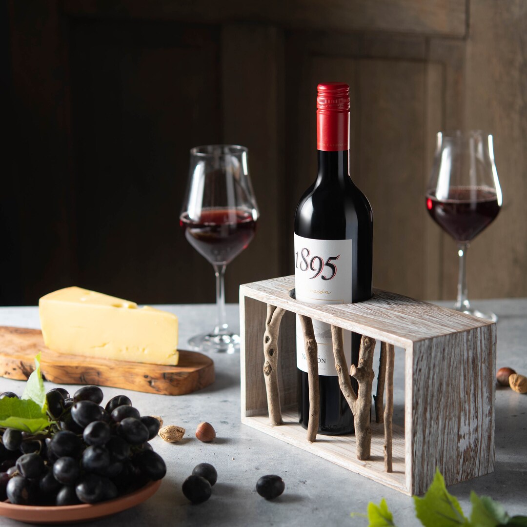 Wine Holder Countertop, Rustic Birch Wood Wine Rack Free Standing, Wine ...