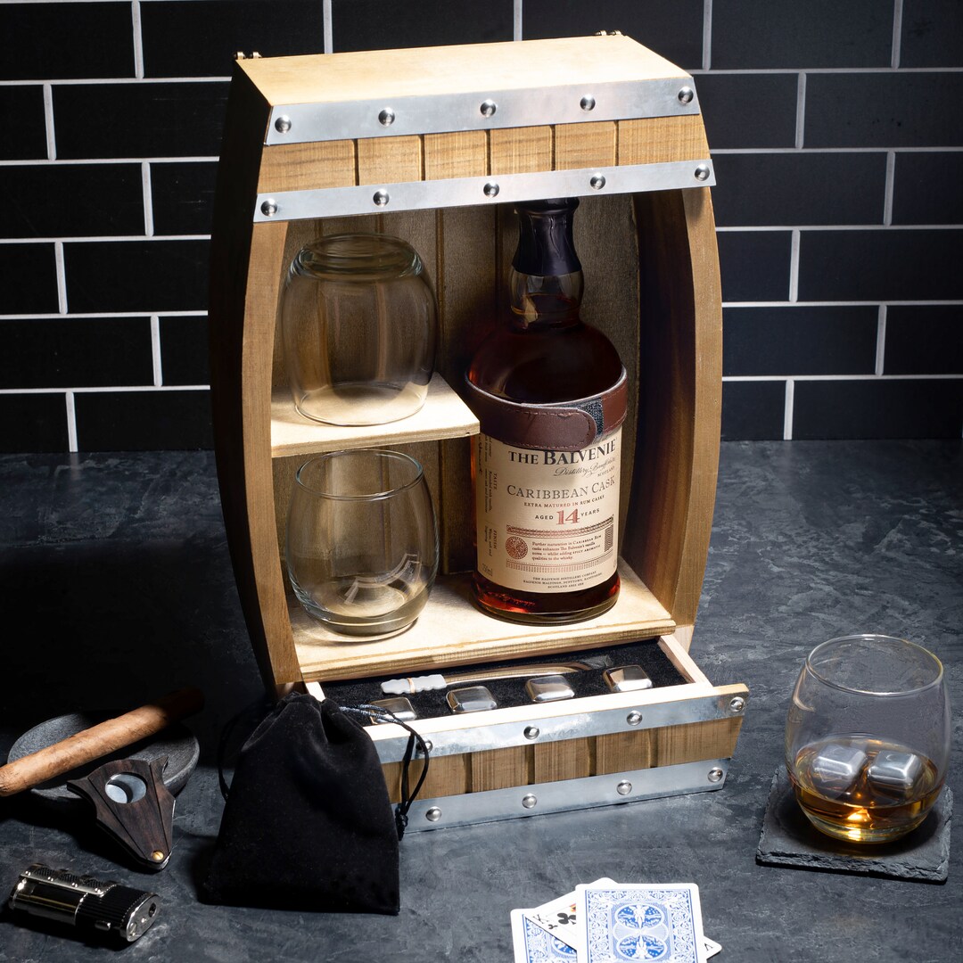 Barrel Whiskey Decanter Set, Whiskey Stones Decanter Set With Box ...