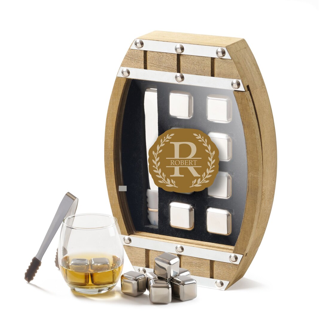 Custom Engraved Ice Cubes Set - Elegant Whiskey Chilling Stones in ...
